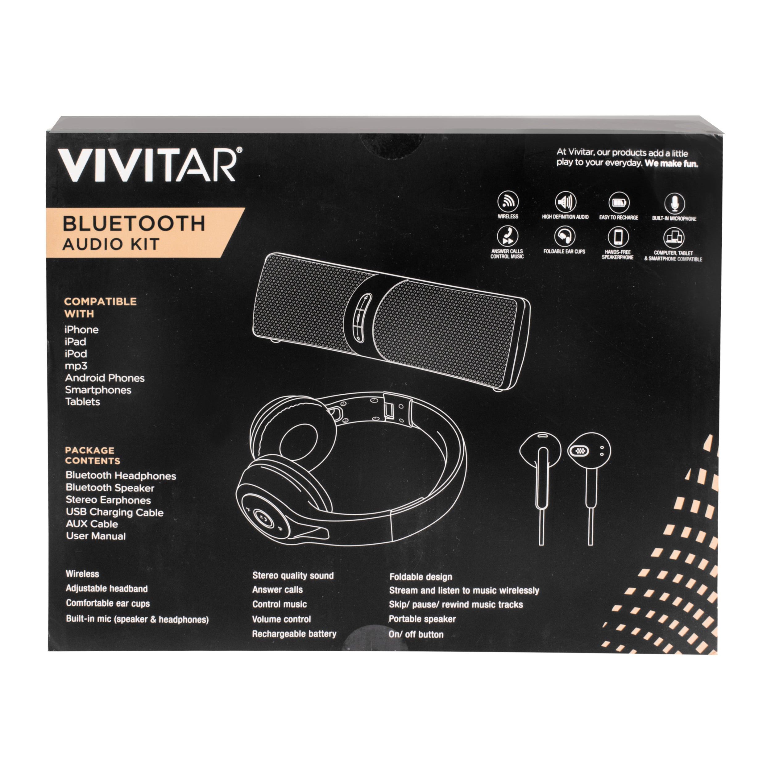 Bluetooth 3 in 1 Metallic Audio Kit — Vivitar.com